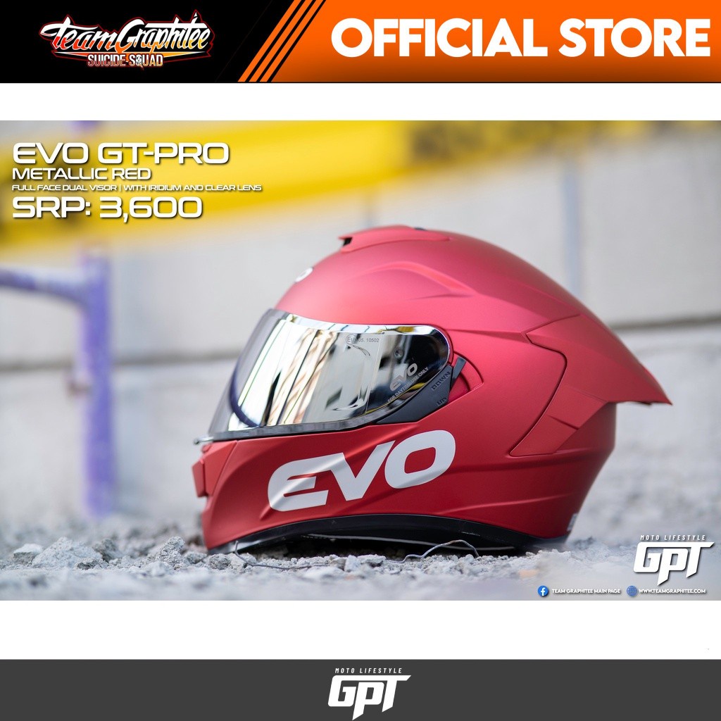 EVO HELMET GT-PRO MATTE RED | Shopee Philippines