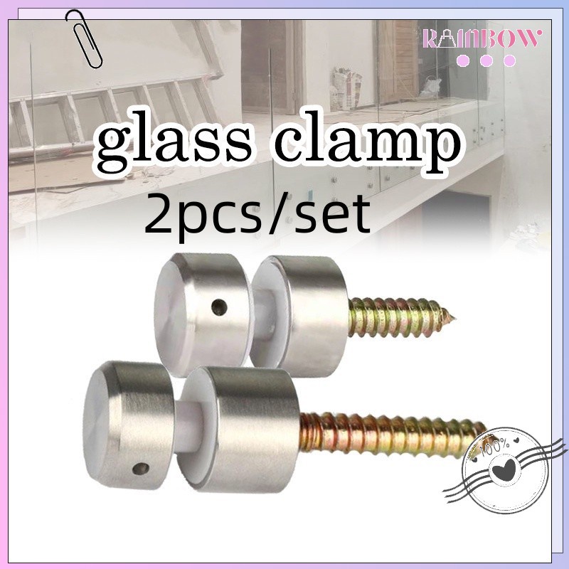 2PCS/SET 8-16mm Glass Clamp 304 Stainless Steel Stair Side Signage Bolt ...