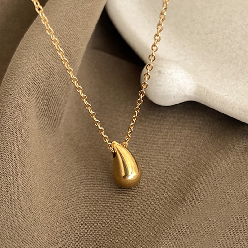 Fashion Luxury Water Droplet Pendant 18K Gold Necklace Best Gift XL ...