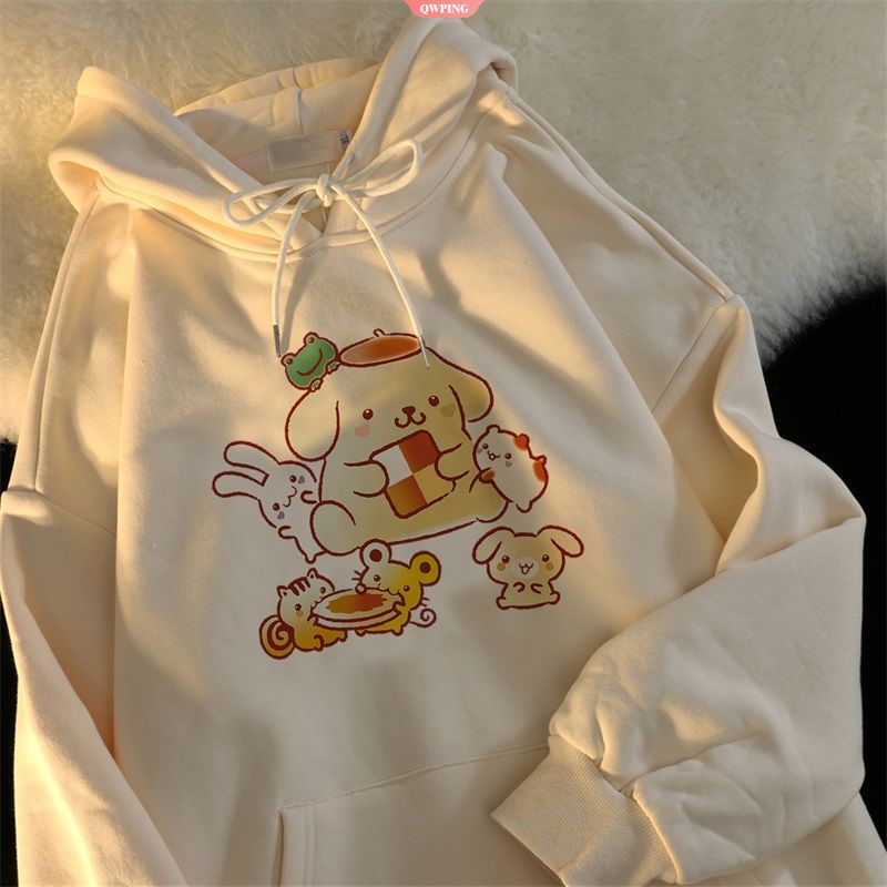 Sanrio PompomPurin Cute Hoodie Fashion Cartoon Kawaii Anime Girl Spring ...