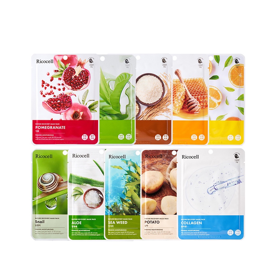 Ricocell Nature Recovery Mask Pack 23ml 10 types 1 pcs | Shopee Philippines