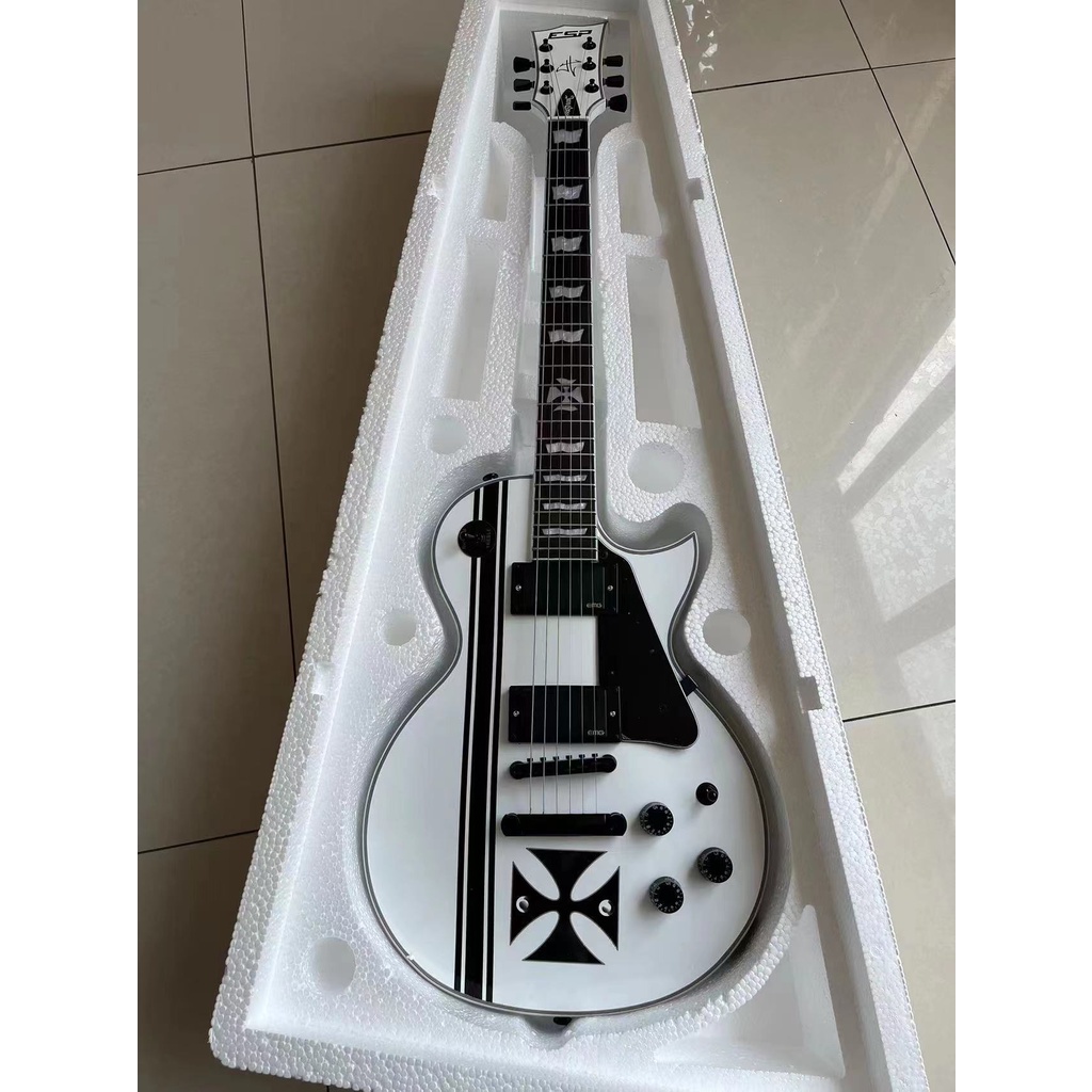 Classic White ESP James Hetfield Eclipse Signature White Electric ...