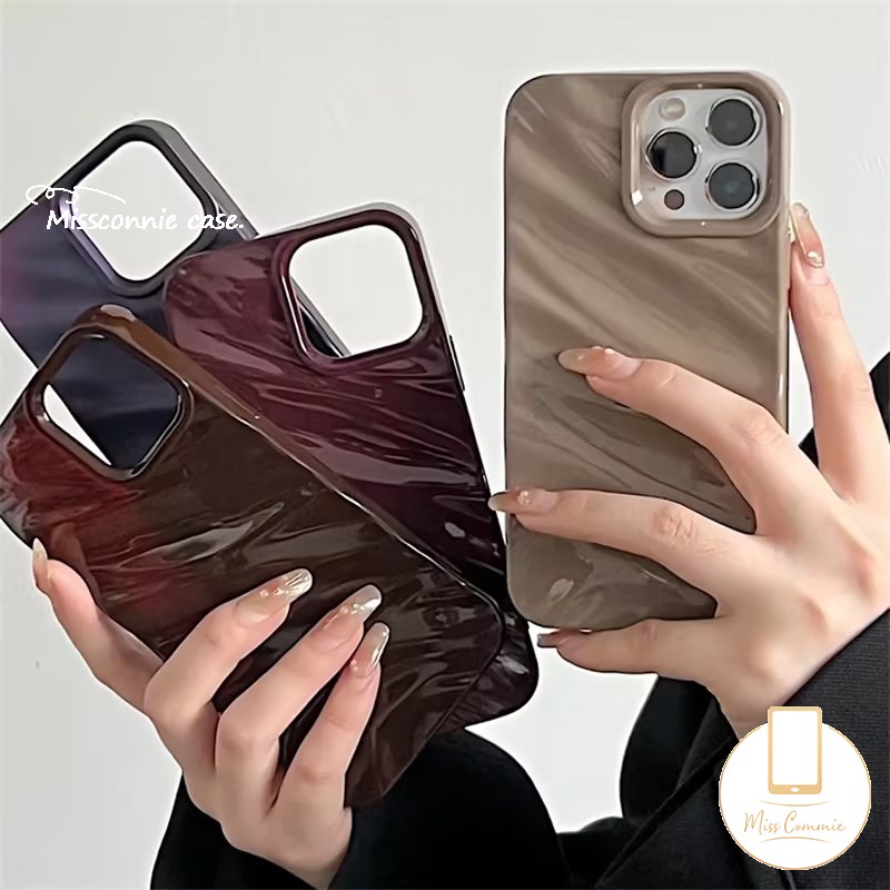 Simple Solid Color Wrinkle Case Compatible For IPhone 7plus 11 14 13 15 ...