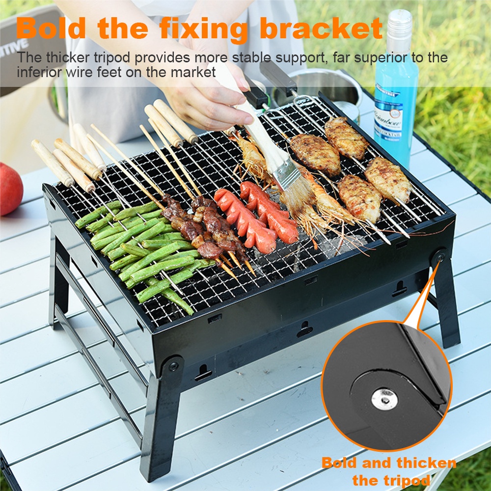 Outdoor Grillbbq Griller Stainless Steel Portable Bbq Grill Charcoal ...