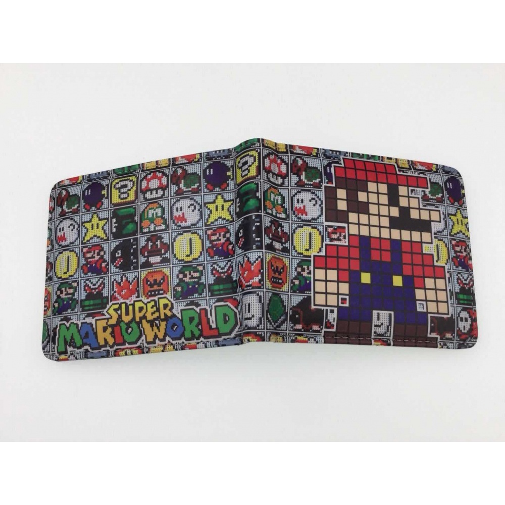 Cute Cartoon Character Short Folding PU Leather Super Mario-themed ...
