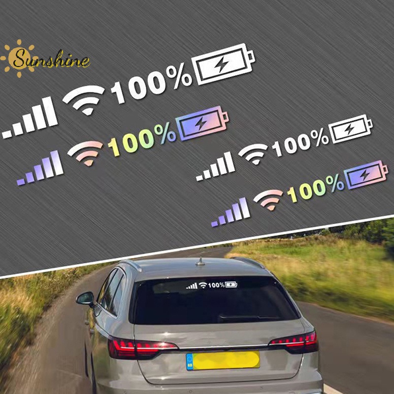 Sunshine> Wifi Level Mark Car Vinyl Decals Car Rear Windshield Funny ...