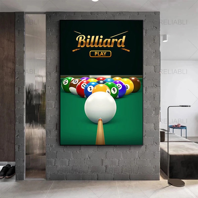 Snooker Billiard Posters and Prints Canvas Painting for Billiard Room ...