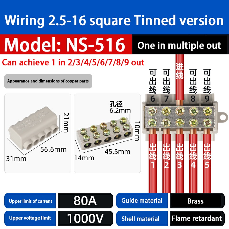 High power fast wiring terminal NS-6 NS-16 NS-506 NS-T216 screw pair connector | Shopee Philippines
