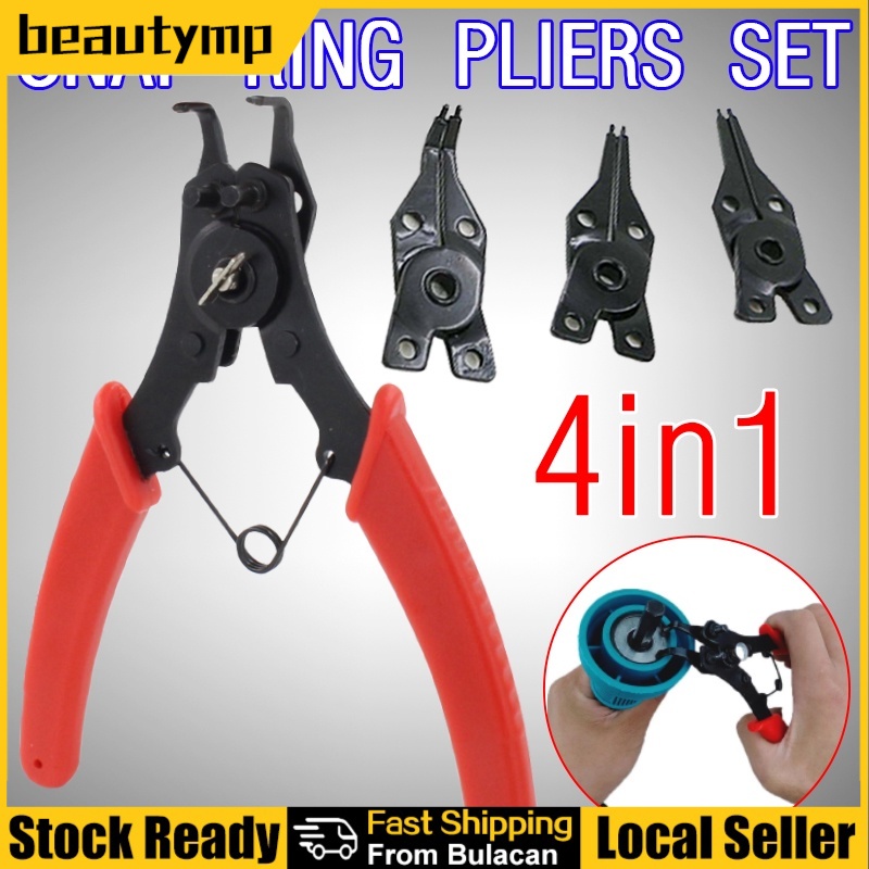 4 Pcs/set 7 Inch Internal External Curved Straight Pliers Retaining ...