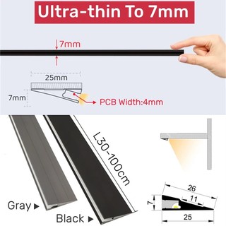 Ultra-Thin Aluminum Profile 7mm Surface Mounted LED Cabinet Lamp 45 ...