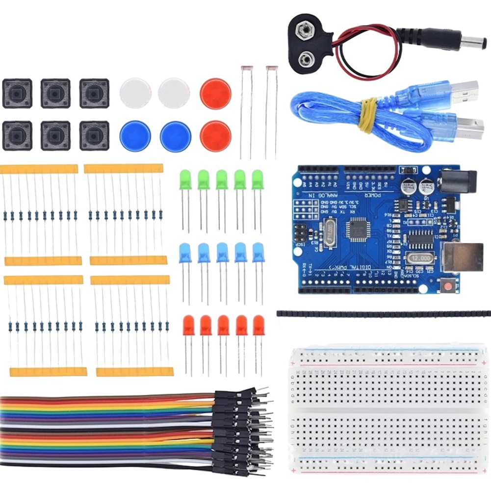 New Starter Kit 13 in 1 Mini Breadboard 3 Color LED 400 Holes for ...