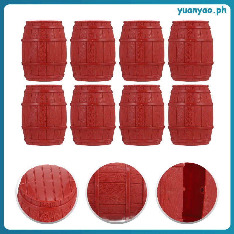 Pirate Barrels 12Pcs Dark Red PVC Mini Scene Model na Dekorasyon at ...