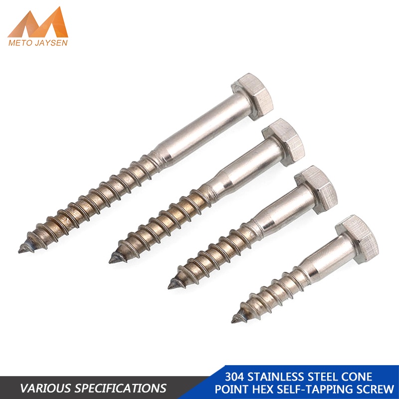 Stainless Steel 304 Hex Hexagon Head Cone Point Tail Self-Tapping ...
