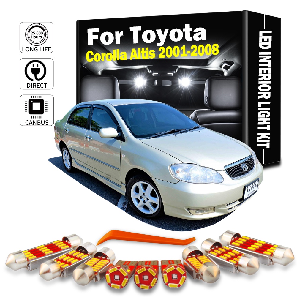 8Pcs Canbus LED Interior Dome Map Light Kit For Toyota Corolla Altis ...