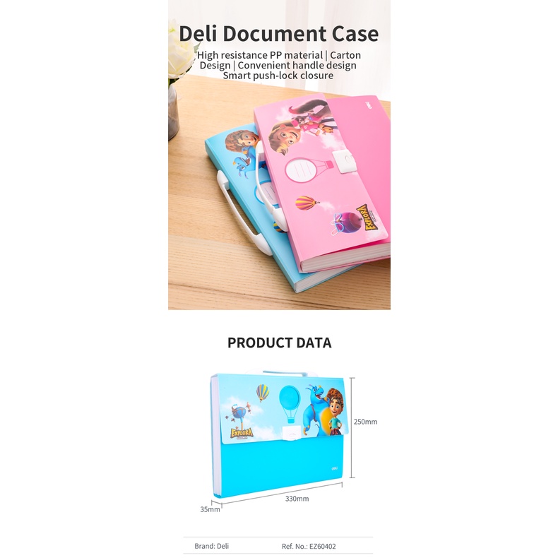 Deli EZ60402 A4 File Folder Organ Bag 13Pockets Document Box for ...