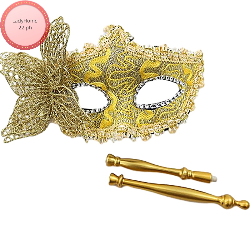 LadyHome22 Halloween Party Mask With Holding Stick Evening Prom ...