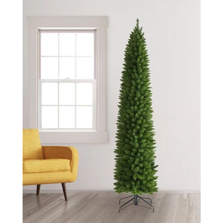 Green Pointed Christmas Tree Slender Slim Pen Tree PVC Simulation ...