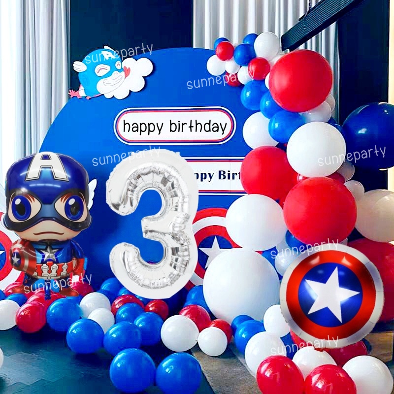 Captain America Superhero Foil Balloo for Marvel Theme Birthday Party ...