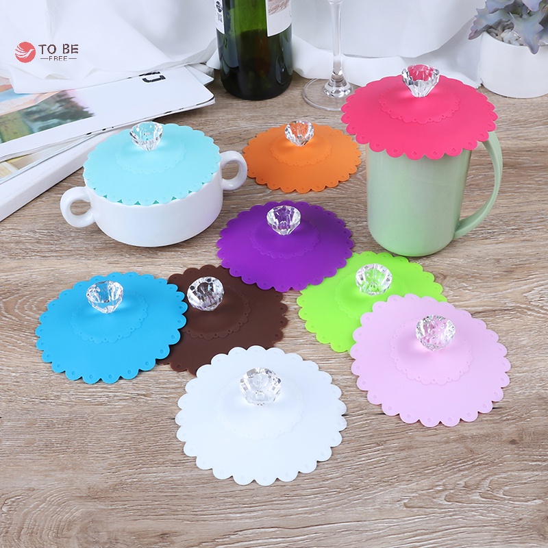 To be free＞ 1pc Silicone Anti-dust Glass Diamond Cup lid Cover Coffee ...