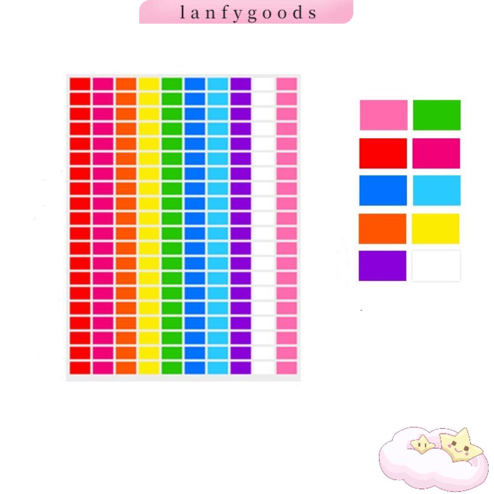 LANFY 2000PCS Self-adhesive Stickers, Multi-color Rectangular Colored ...