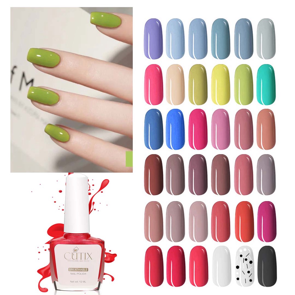 Cutix Classic Nail Polish 12ml Macaron Pink Silver Violet Blue Black ...