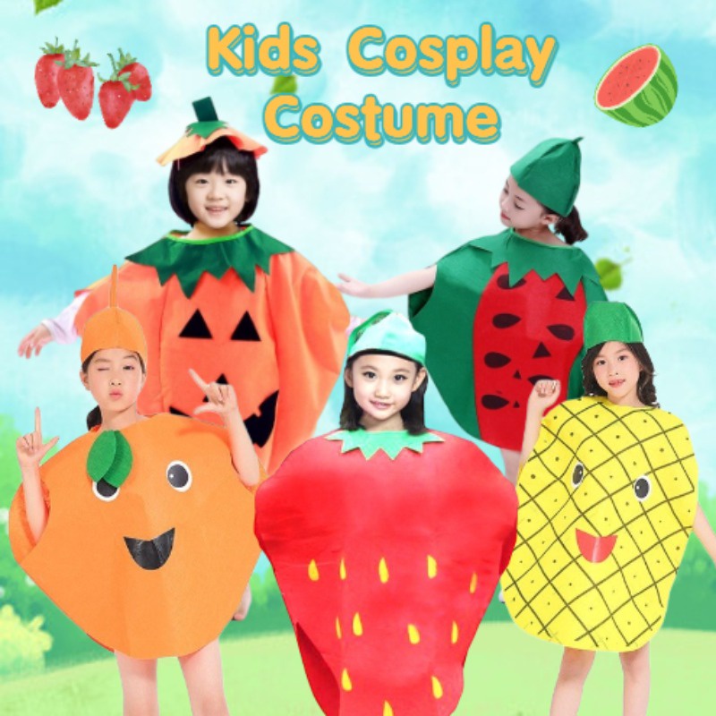 100-140CM Kids Vegetable Fruit Cosplay Costume Halloween Christmas Cosplay Dress Up Pretend Game ...