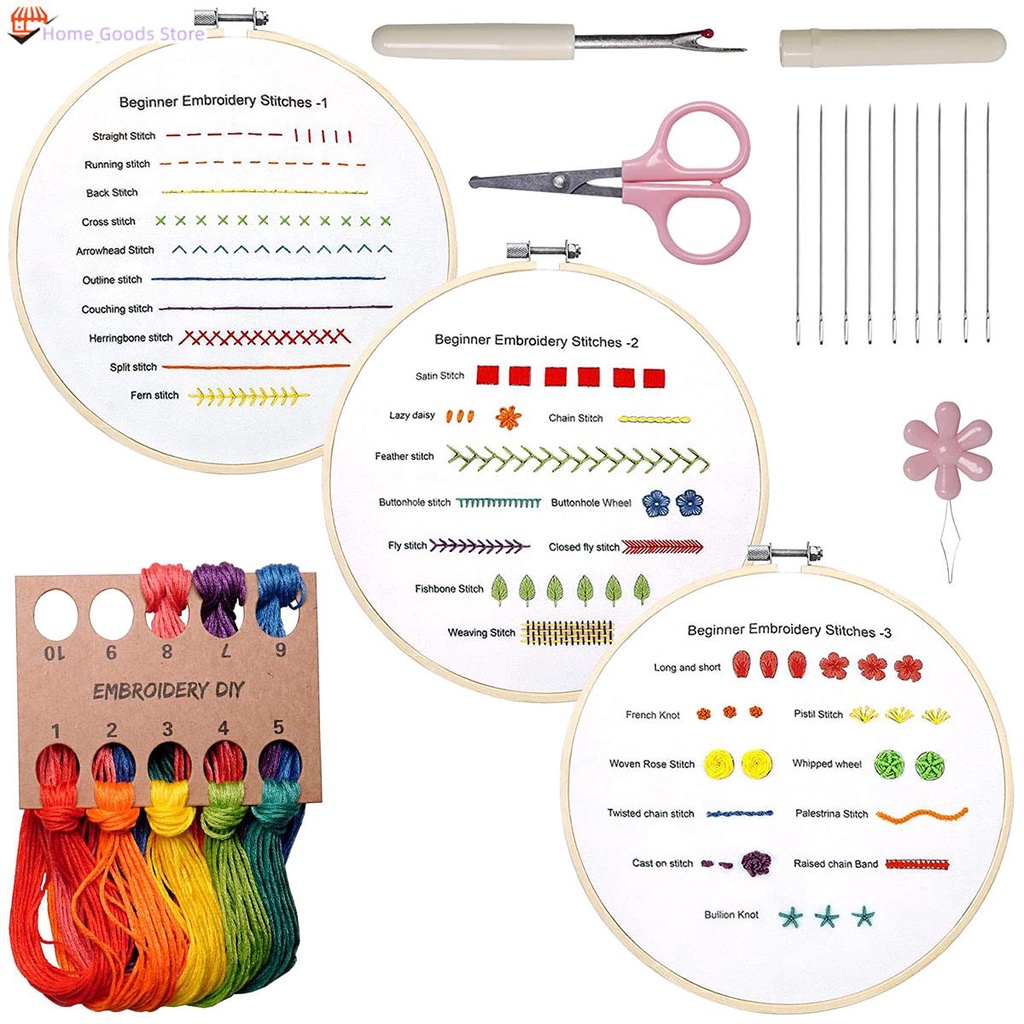 DIY Embroidery Stitch Practice kit Handmade Embroidery Starter Kit Hand ...