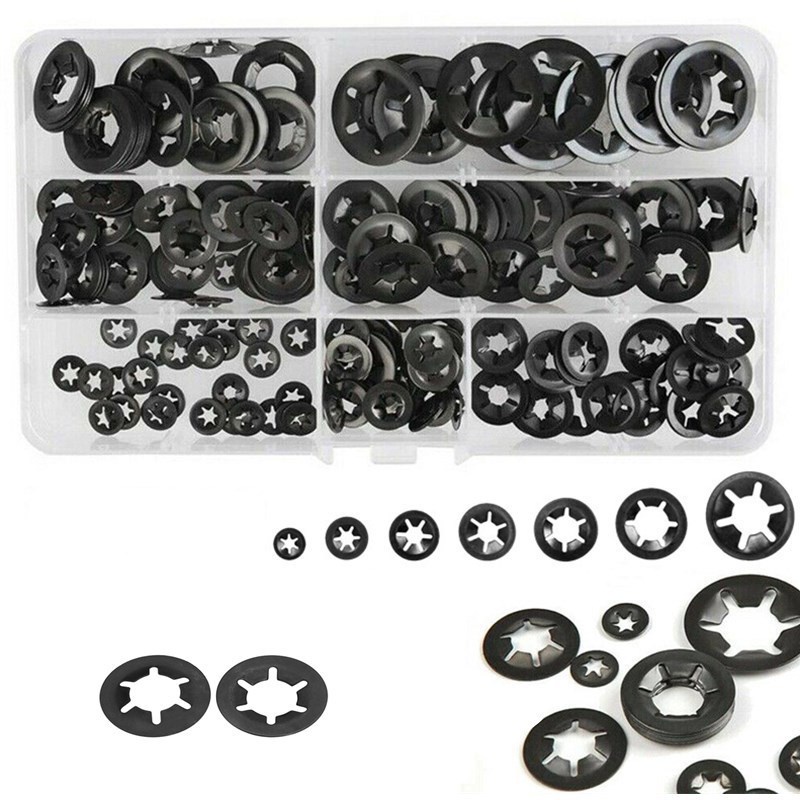 340pcs Washer Plum Blossom Hole Bearing Clamp Retaining Ring Star ...