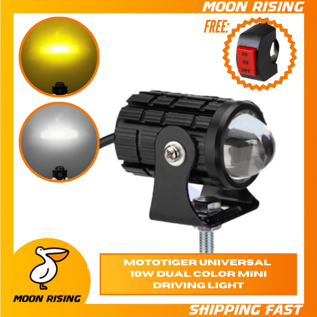 MOTOTIGER MINI DRIVING LIGHT SPOT LIGHT DUAL COLOR 10 WATTS UNIVERSAL ...