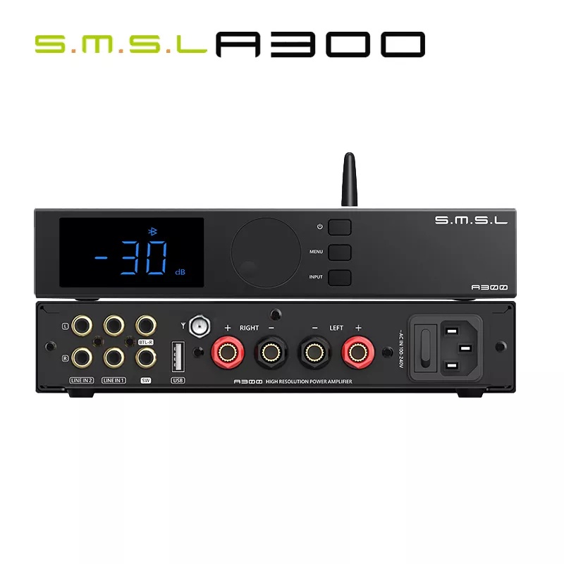 SMSL A300 Power Amplifier BTL Mode BT5.0 Remote Control Digital ...