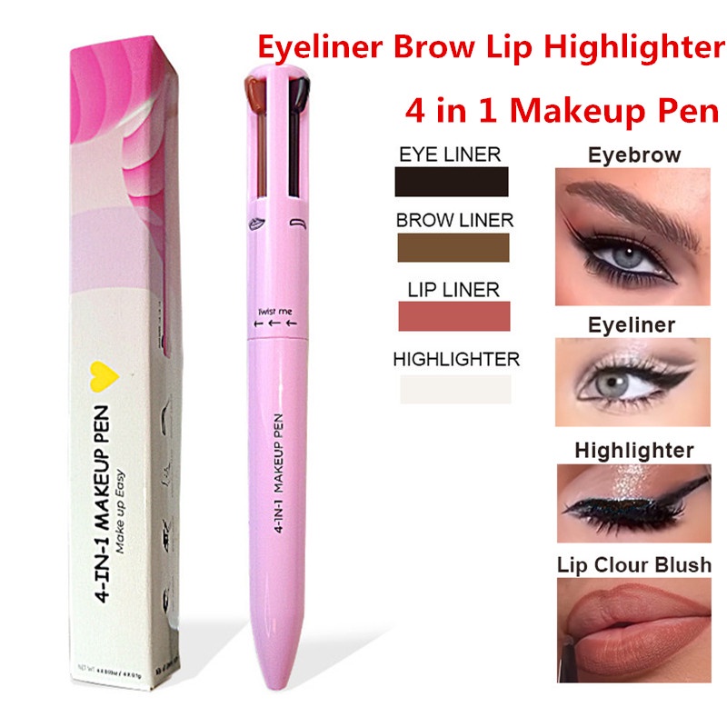 4 In 1 Makeup Pen Waterproof Cosmetic Pencil 4 Color Multi-function ...