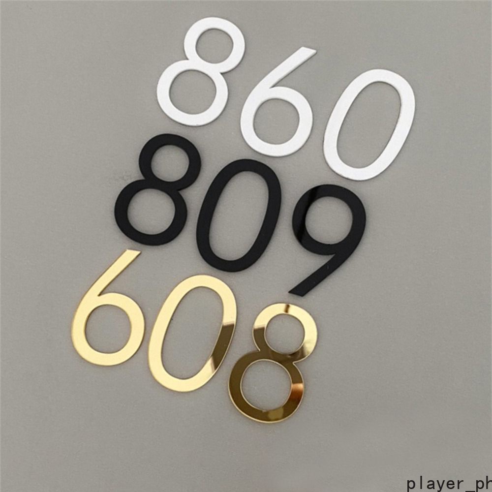 Self-adhesive 3D Numeral Plate Number 0 To 9 High Viscosity No Punching ...
