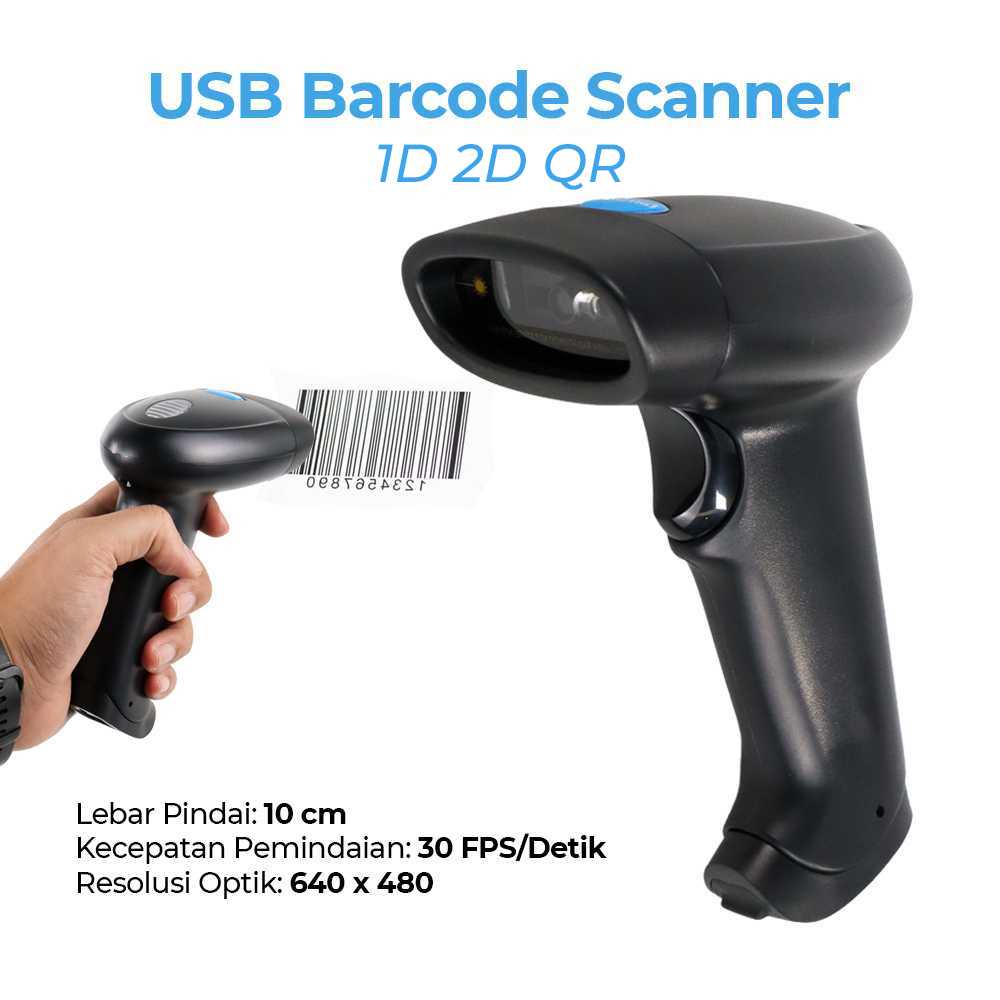 Taffware Scanner USB Barcode Scan Receipt Delivery Label QRcode 1D 2D ...