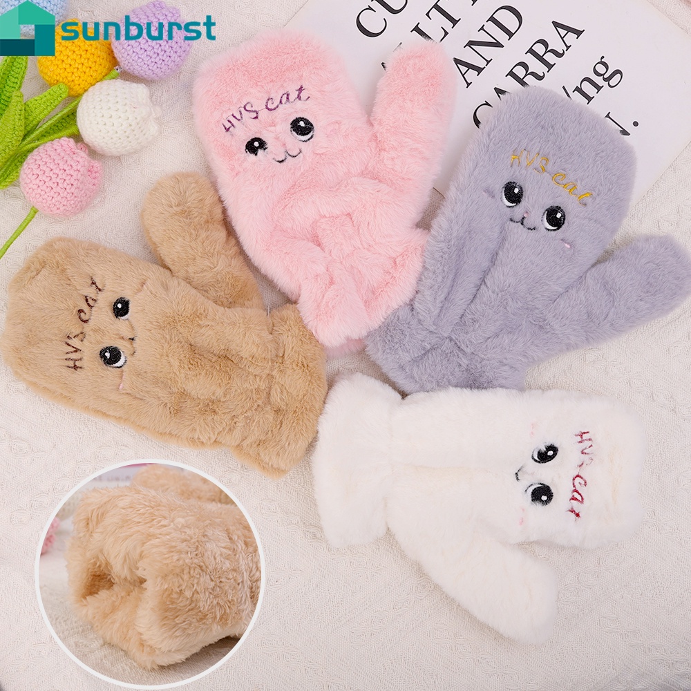 Kawaii Winter Thick Girl Cold-proof Mittens / Outdoor Windproof and ...