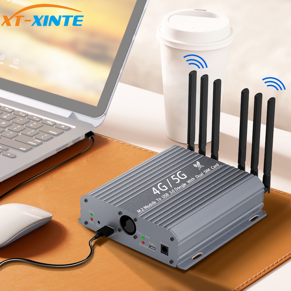 XT-XINTE NGFF(M.2) 4G/5G Module to USB 3.0 Adapter with Dual cooler fan ...