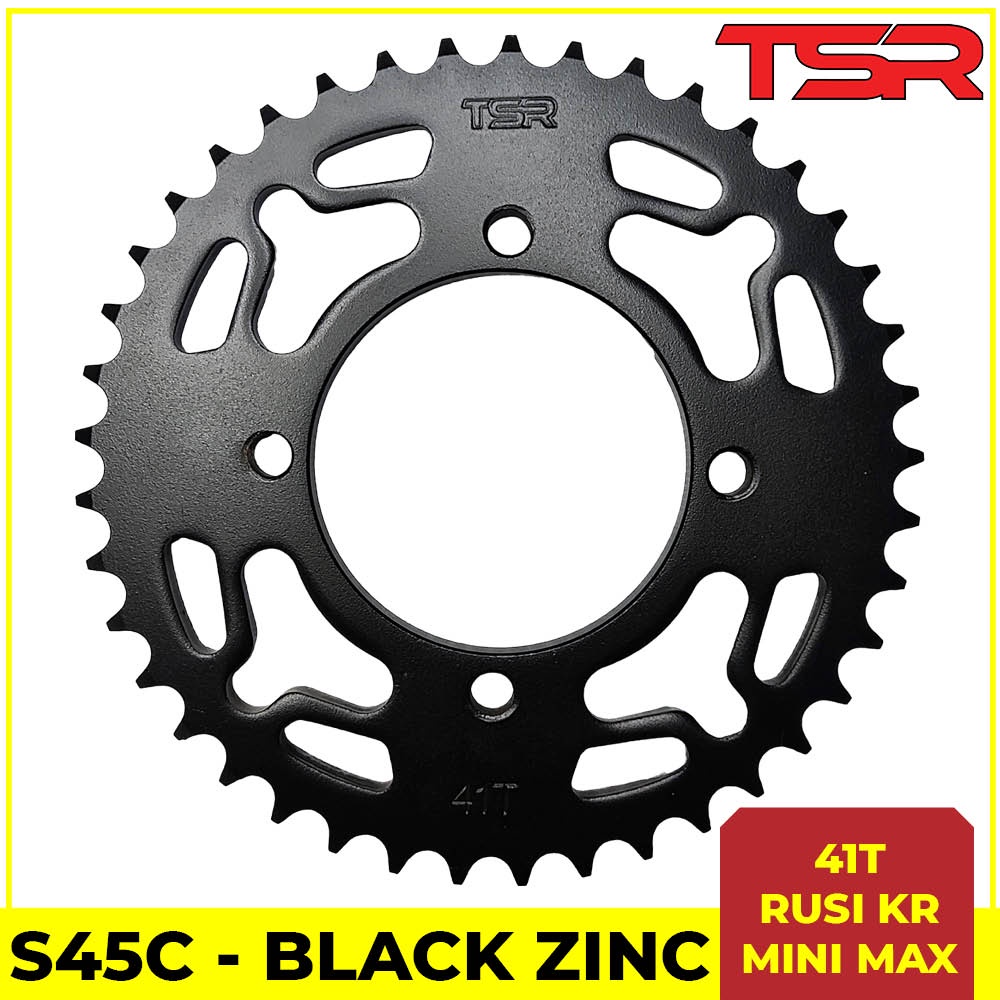 TSR RUSI KR MINI MAX 41T Rear Sprocket [Black Zinc] | Shopee Philippines