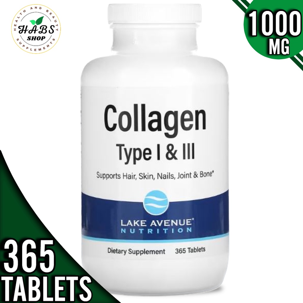 Lake Avenue Nutrition, Hydrolyzed Collagen Type I & III, 1,000 mg, 365 ...