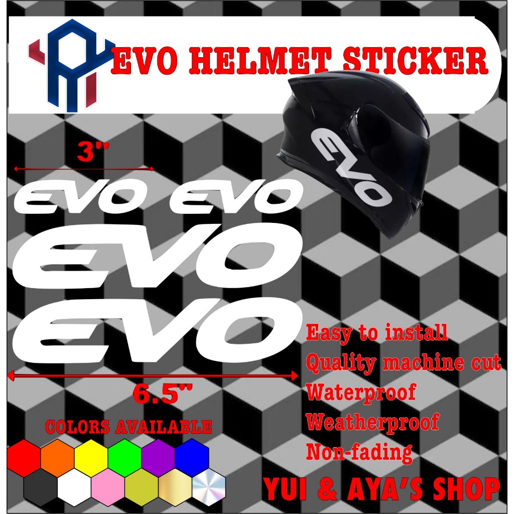 EVO Helmet Sticker Set machine cut standard size waterproof | Shopee ...
