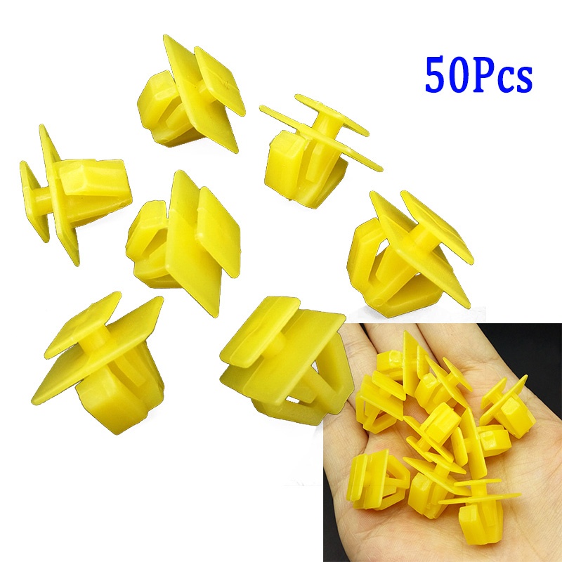 Kit Fender Retainer Yellow Bumper 50pcs Rocker Molding Nylon Fasteners ...
