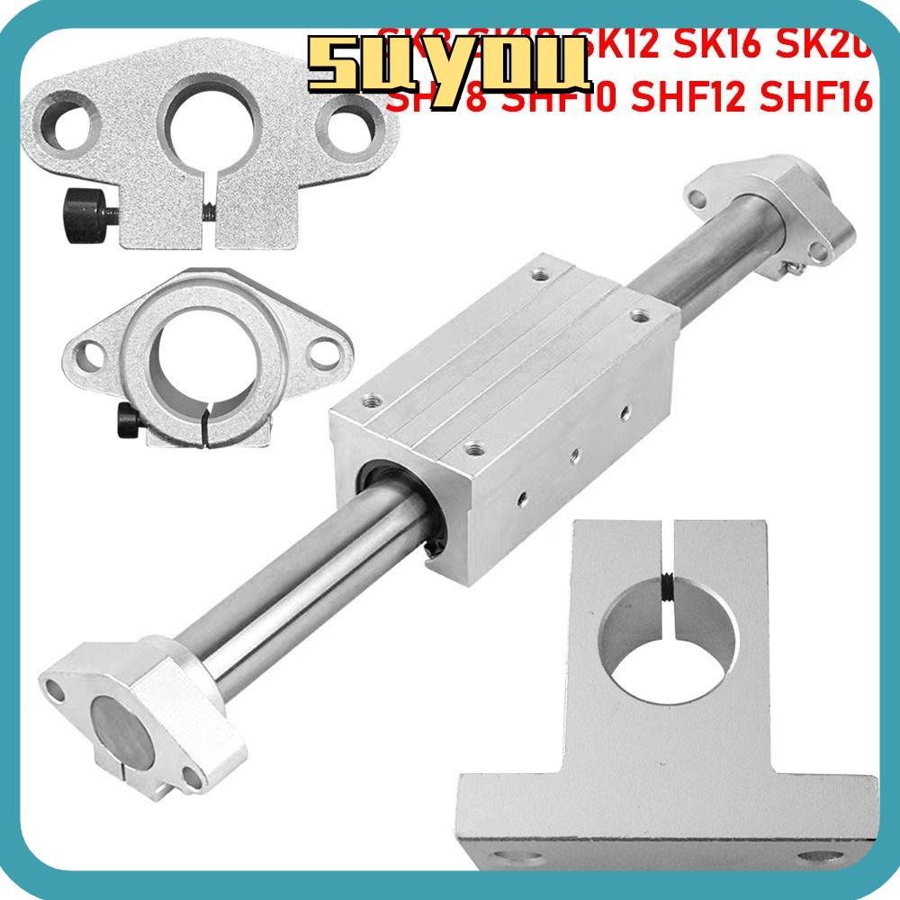 SUYO 1Pc Linear Bearing, Aluminum Alloy CNC Router Rail Shaft Support ...