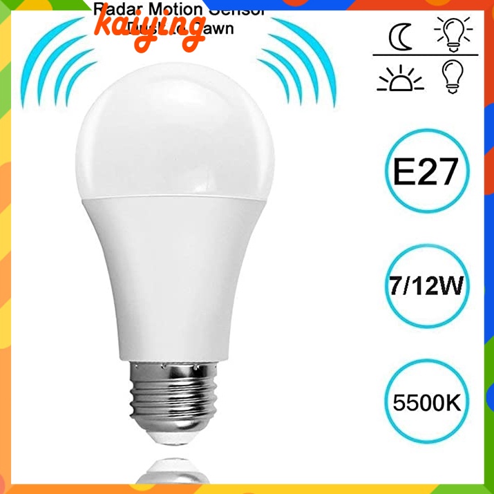 Motion Sensor Light Bulb / Smart Bulb Radar LED Night Lights E27 Base ...