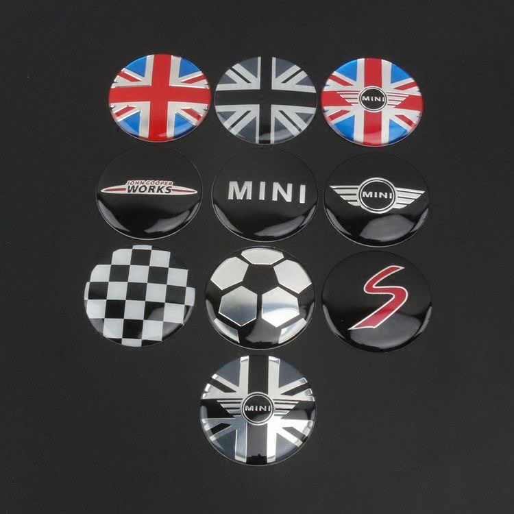 4PCS 56mm MINI Cooper British Flag John Cooper Works Car Wheel Center ...