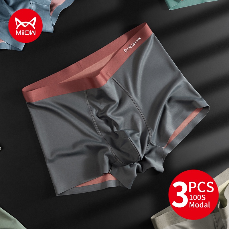 MiiOW 3Pcs Red Modal Men's Panties Boxers Shorts Underpants Lucky ...