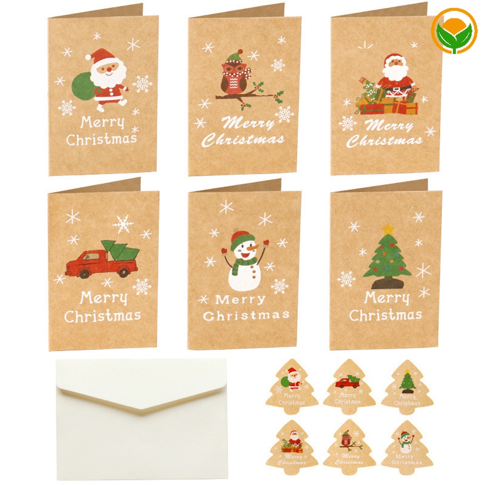 Fashion Kraft Paper Santa Claus Printed Greeting Card/ Foldable ...