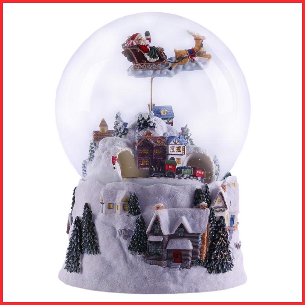 Musical Snow Globe Christmas Automatic Snowflake Rotating Crystal Ball ...