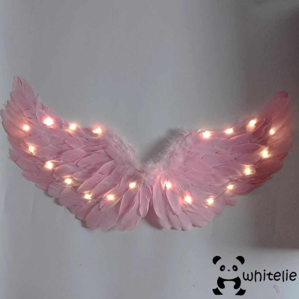 We-Glowing Feather Wings for Kids Girls Light Up Angel Wing Fairy Wings ...