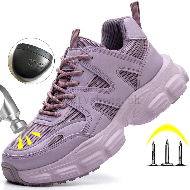 New Women Safety Shoes Steel Toe Work Safety Boots Protective Sneaker ...