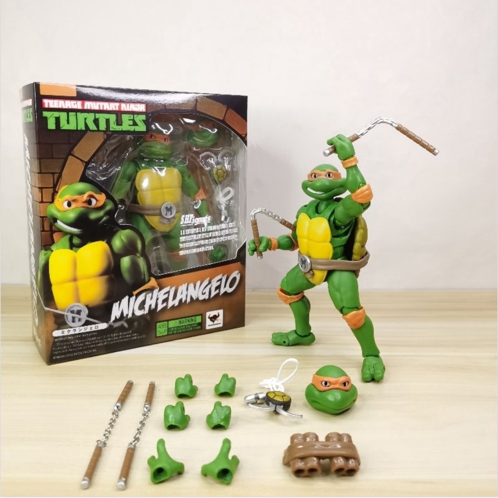 S H Figuarts Teenage Mutant Ninja Turtles Articulado Leonardo Raphael ...