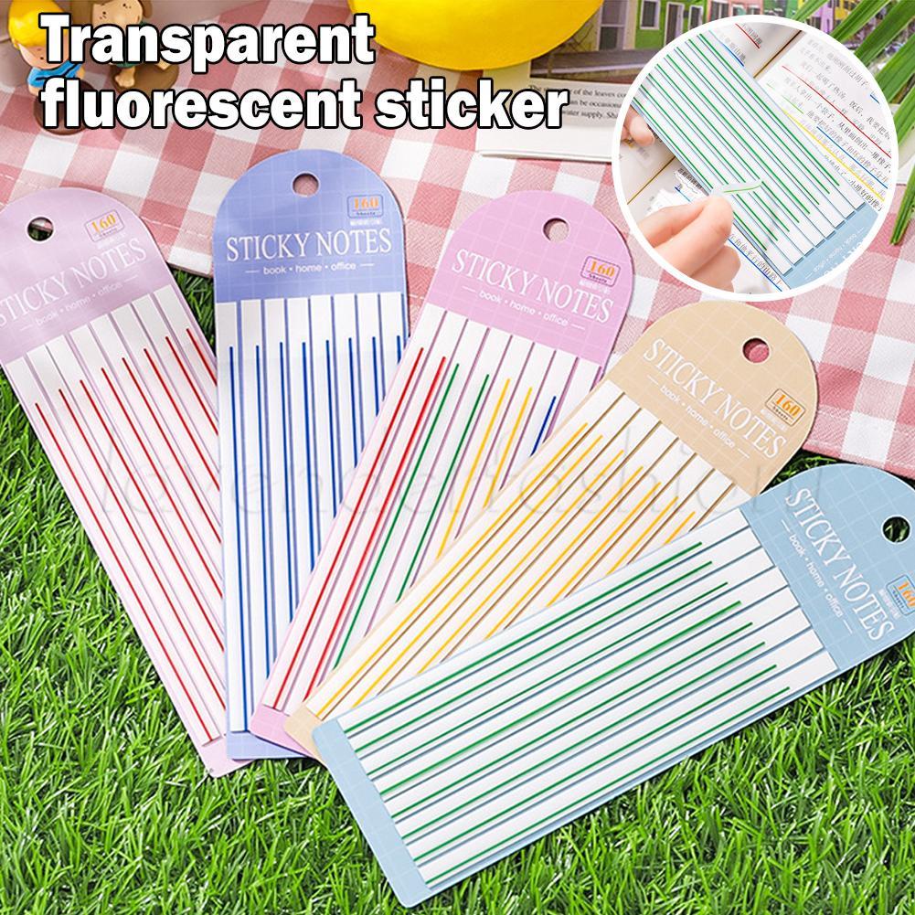 Transparent Long Page Flags Tabs / Fluorescent Office Sticker ...