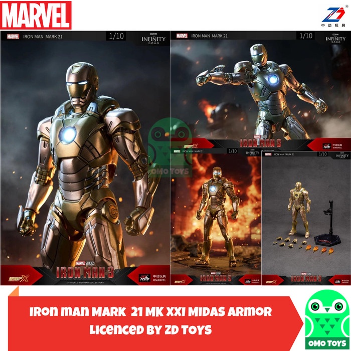 Marvel ZD Toys Ironman Mark 21 MK XXI Midas Armor Iron man Original ...